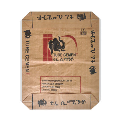 Polypropylene PP Cement Bags with Valve Water Resistant Gravure Printing 50kg