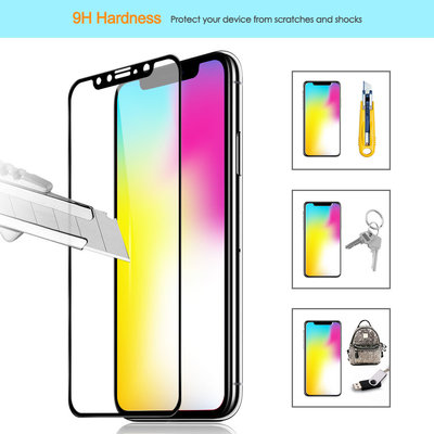 IPhone X Tempered Glass Screen Protector , Anti Scratch Glass 2.5 D Screen Protector