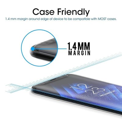 Case Friendly Smartphone Glass Screen Protector Shatterproof 3D Curved For Samsung S8