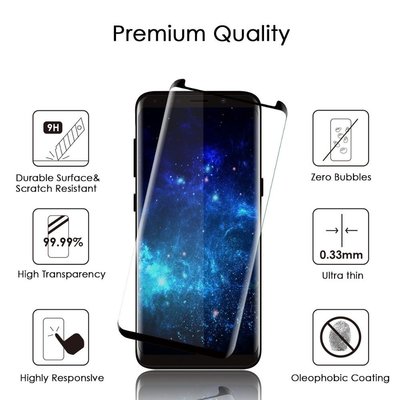 Case Friendly Smartphone Glass Screen Protector Shatterproof 3D Curved For Samsung S8