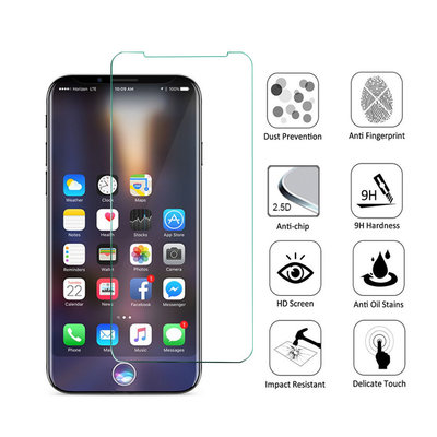 Anti Shatter 9H iPhone Tempered Glass Screen Protector 2.5D Round Angle