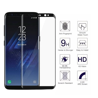 Edge to Edge Samsung Tempered Glass Screen Protector Anti Scratch / Shatter / Fingerprint