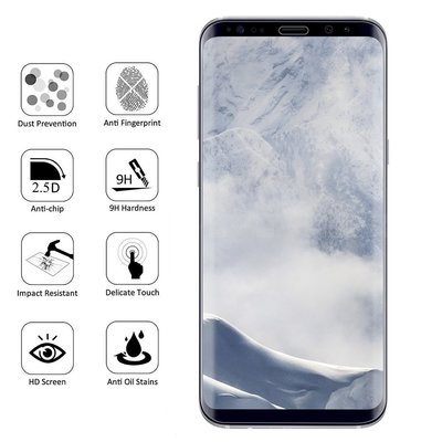 Tempered Glass Curved Edge Screen Protector Case Friendly For Samsung Galaxy S8