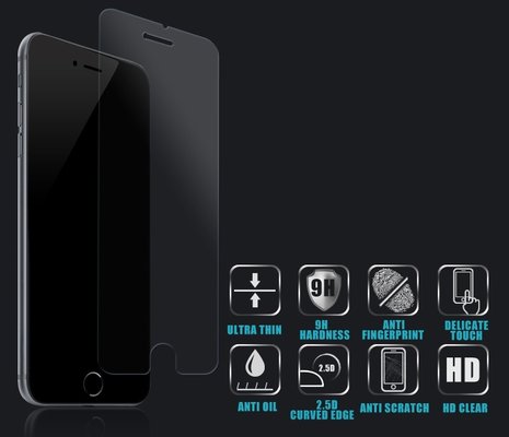 Anti Glare Tempered Glass Clear Screen Protector 9H Hardness 2.5D Round Angle