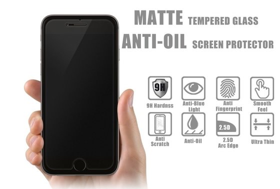 Anti Fingerprint / Oil / Dust Matte Screen Protector Tempered Glass For IPhone 6 7 8