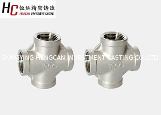 stainless steel 316 lost wax casted 6" threaded pipe tube crosse fittings