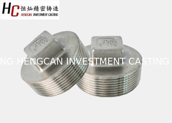 SS304 NPT BSP precision casting Male Threaded Square Pipe fitting tube head Plug