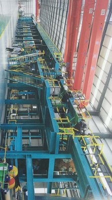 Powder Heat Treatment Color Coating Line , Coil Coated Galvanized Steel High Efficiency