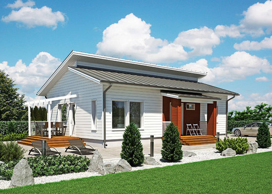 Luxury   Prefabricated  Light Steel Villa With Car Garage Bedroom Kitchen