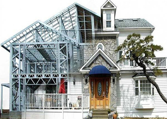 Luxury Green Prefab Houses , Light Steel Villa Thermal Resistance Snow Resistance