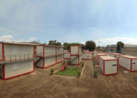 Edificios modulares del doblez plano hechos de lujo de acero apilable de los contenedores