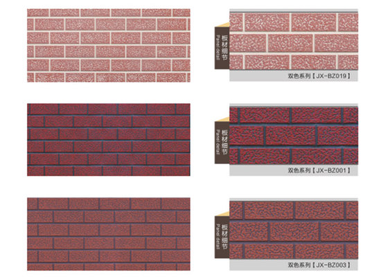 Los falsos paneles de pared exterior del ladrillo del apartadero decorativo termal para la estructura de acero
