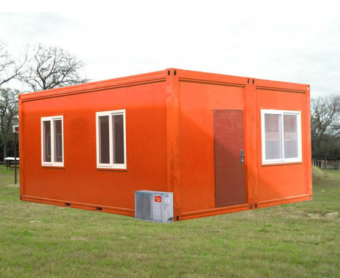 Orange Prefabricated Shipping Container Homes For Flatpack Office Living Room Residential