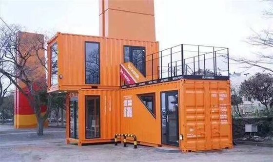 Prefab Shipping Cargo Container House , Modular Container Homes Rockwool Sandwich Panal