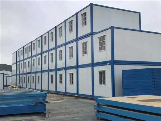 Prefab Shipping Cargo Container House , Modular Container Homes Rockwool Sandwich Panal