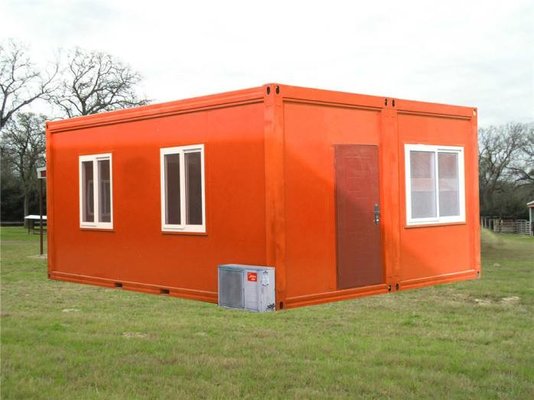 Prefab Shipping Cargo Container House , Modular Container Homes Rockwool Sandwich Panal