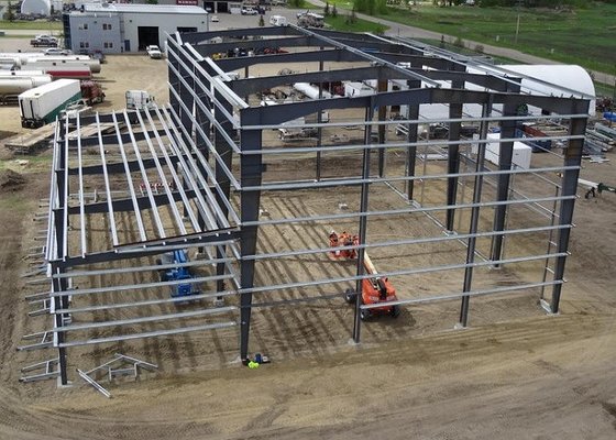Prefabricated Steel Structure Workshop And Warehouse With High / Low Span