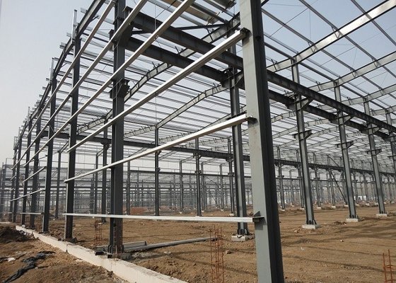 Wide Span Metal Shed Workshop , Prefabricated Workshop Buildings Long Lifespan