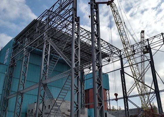 High Rise Multi Story Steel Building , Stable Industrial Prefab Steel Workshop