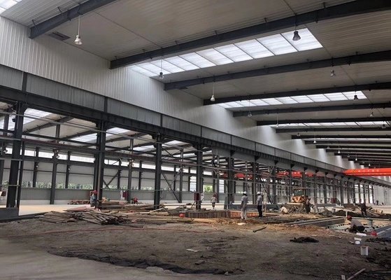 Modular Multiple Span Steel Frame Workshop Well Designed With Parapet Wall