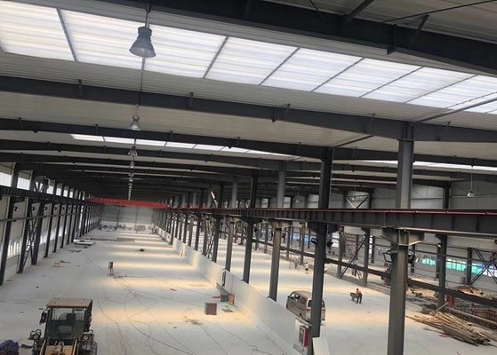 Modular Multiple Span Steel Frame Workshop Well Designed With Parapet Wall