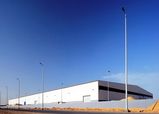 Pre Built Metal Buildings , Industrial Steel Frame Buildings For Production Processing