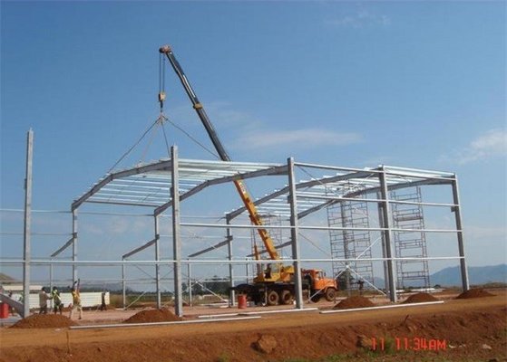 Q235B / Q355B Prefabricated Steel Workshops Different Height Span And Slope