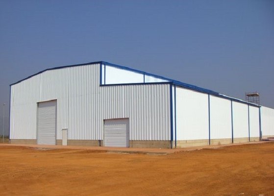 Q235B / Q355B Prefabricated Steel Workshops Different Height Span And Slope