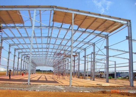 Q235B / Q355B Prefabricated Steel Workshops Different Height Span And Slope