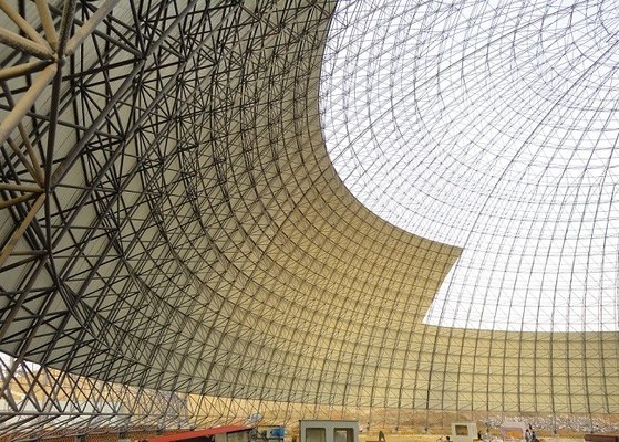 Steel Lattice Shell Steel Space Frame Structures Prefab Storage Buildings Anti Seismic