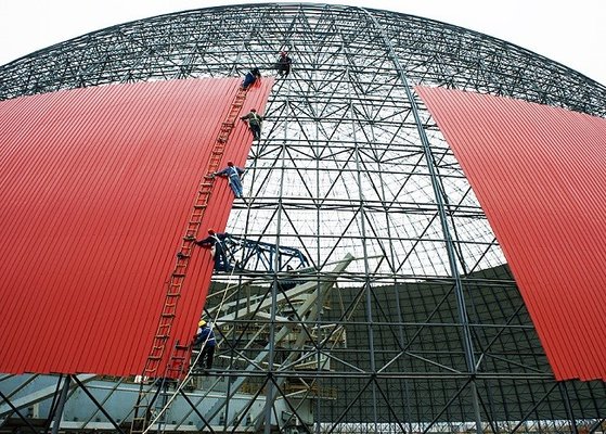 Steel Lattice Shell Steel Space Frame Structures Prefab Storage Buildings Anti Seismic