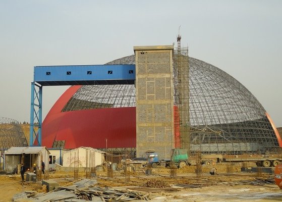 Steel Lattice Shell Steel Space Frame Structures Prefab Storage Buildings Anti Seismic