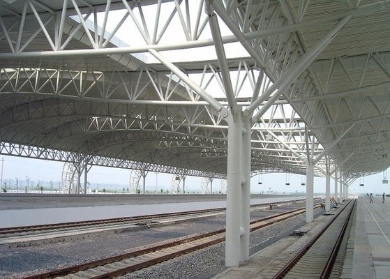Professional Steel Pipe Trusses Railway Station Stand Shed Painted Or Galvanized