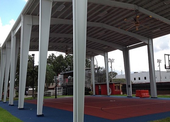 Portal Frame Prefab Steel Houses Basketball Court Shed Up To 200km/H Wind Resistant