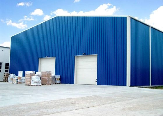 Customized Color Steel Shop Buildings / Pre Fabricated Steel Structure Easy Erection