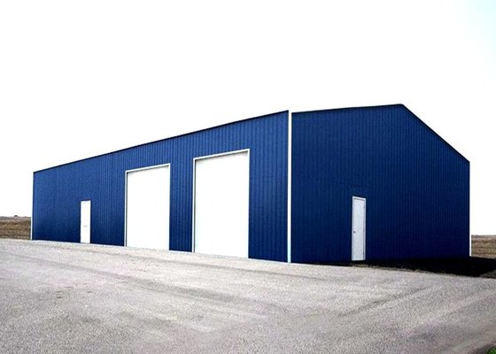 Customized Color Steel Shop Buildings / Pre Fabricated Steel Structure Easy Erection
