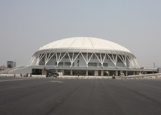 Modern Commercial Steel Frame Buildings Steel Pipe Roofing Sports Center Construction