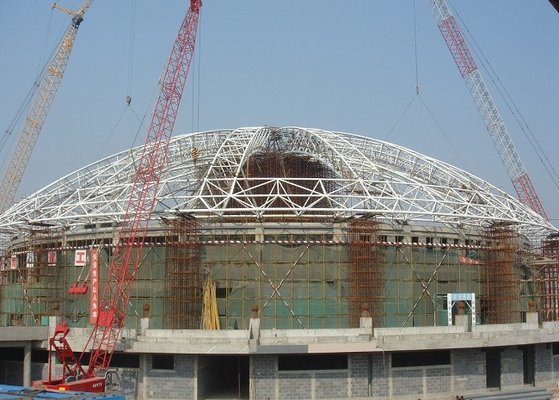 Modern Commercial Steel Frame Buildings Steel Pipe Roofing Sports Center Construction