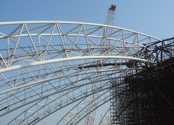 Modern Commercial Steel Frame Buildings Steel Pipe Roofing Sports Center Construction