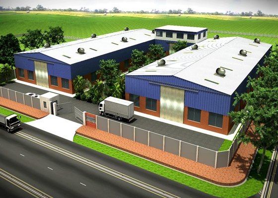 Easy Assembly Prefab Steel Workshop / Steel Garage Workshop For Logistics