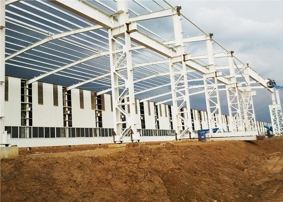 Prefabricated Lattice Column Steel Structure Workshop Built In South Africa
