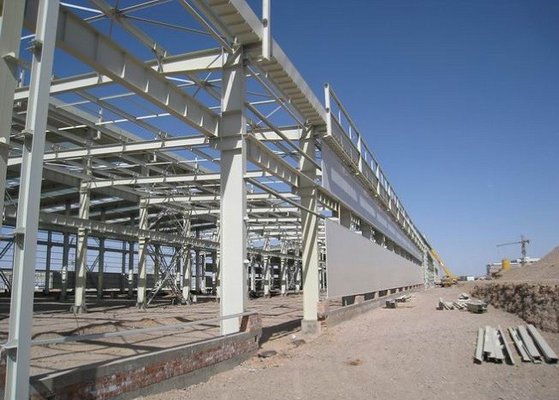 Multiple Span Pre Built Steel Buildings / Steel Frame Workshop With Mezzanine