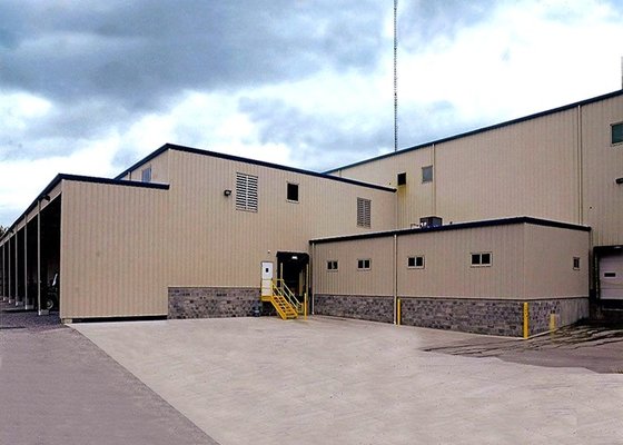 Industrial Painting Prefab Steel Workshop / Steel Garage Workshop Long Span