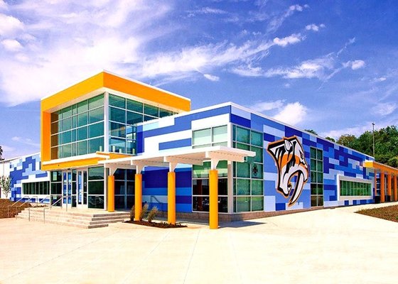 Painting Steel Frame Building Kits / Steel Structure Building For Ice Sport Center