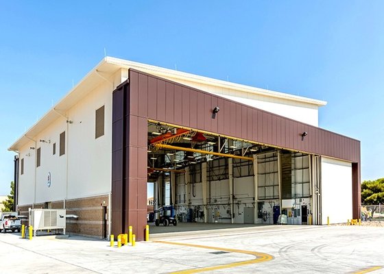 Air Force Base Q235B Steel Hangar Buildings With 5 Ton Crane System
