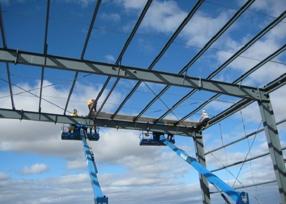 Prefabricated Steel Frame Building / Painting Airplane Hangar Construction