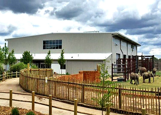 Clear Span Rigid Frame Prefab Steel Structure Building For Animal Barn