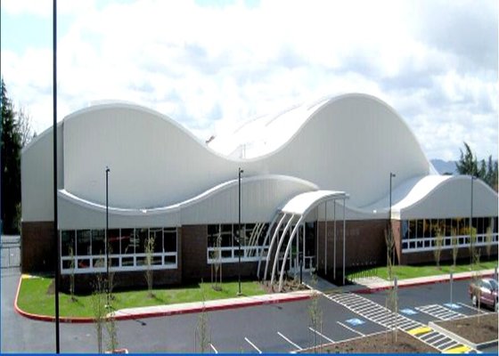 Light Frame Fast Assembly Metal Building Trusses With Bent Steel Roof Structure