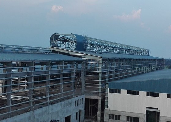 Multiple Floor Prefab Workshop Buildings Portal Frame Structure ISO SGS Certification
