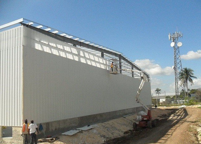 ISO Approved Two Spans Two Story Steel Building Light Gauge Steel Structures